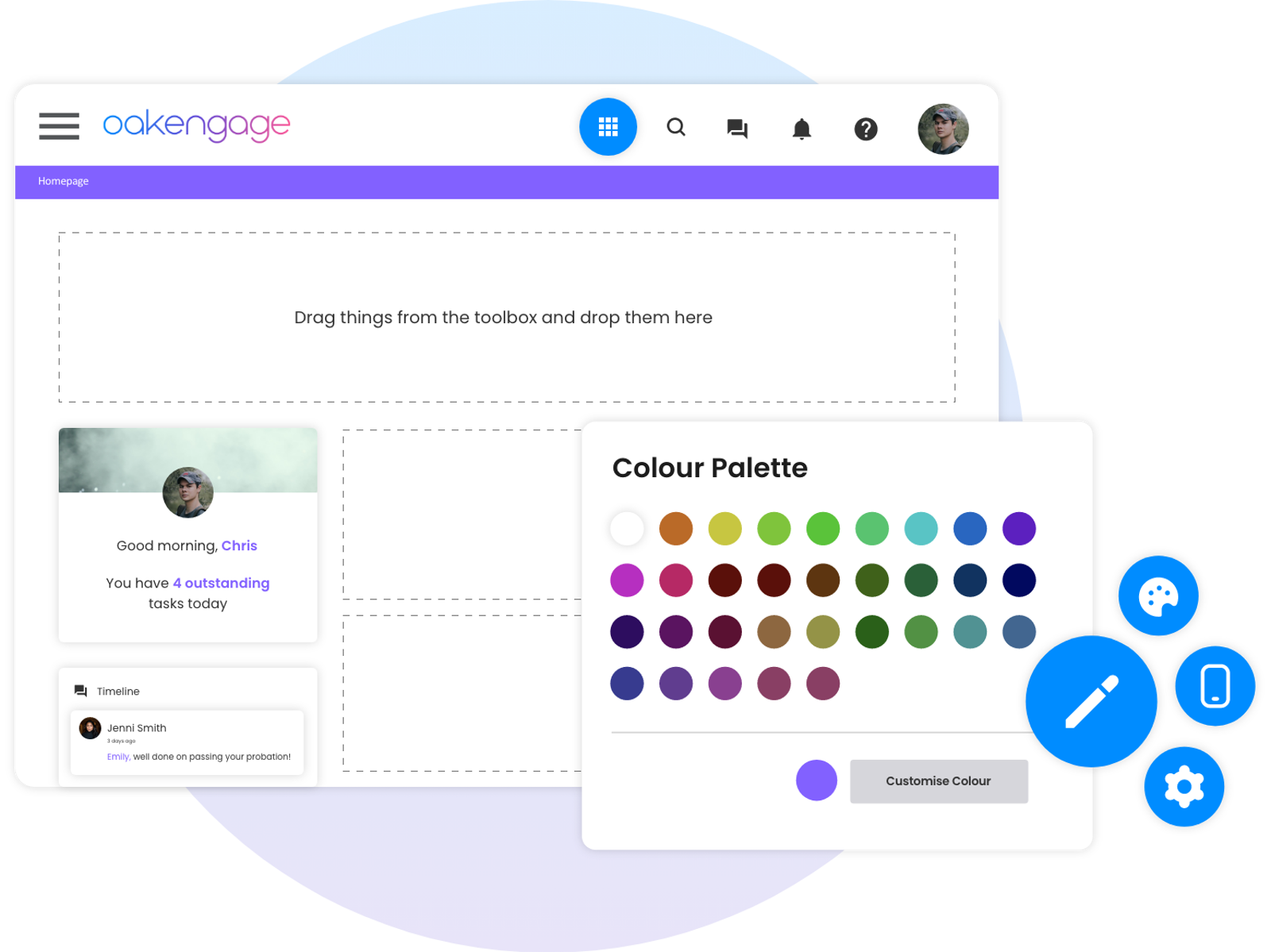 Homepages and branding | Oak Engage