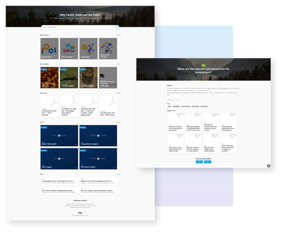 Intranet Knowledge Base and Management - Oak Engage