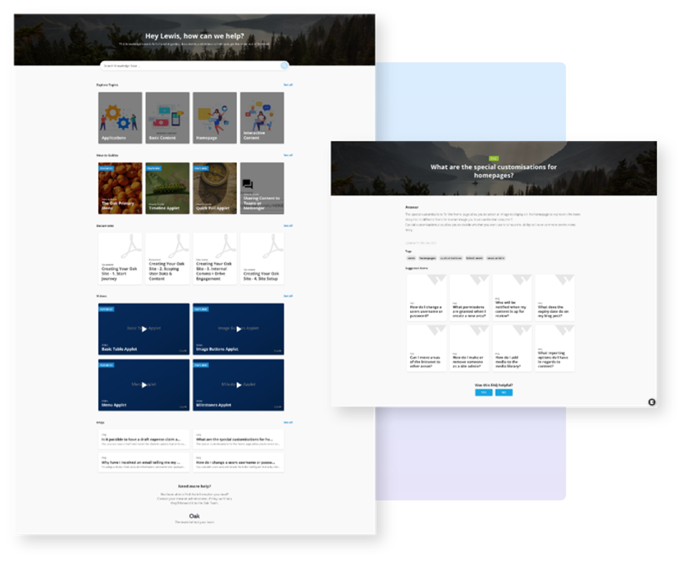 Knowledge Base | Oak Engage