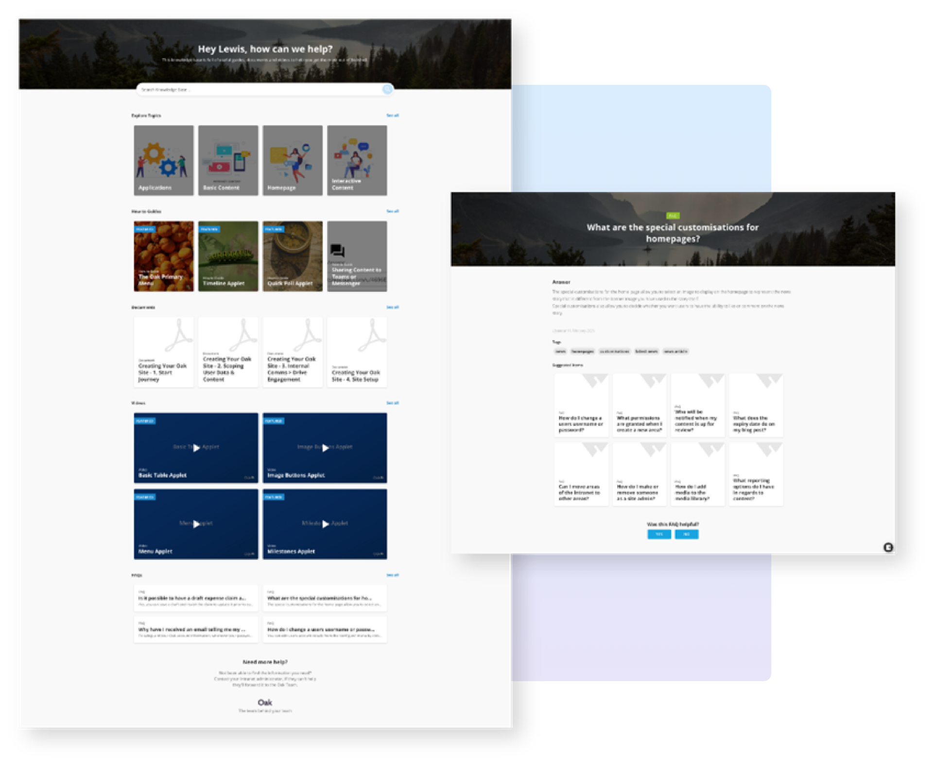 Knowledge Base | Oak Engage