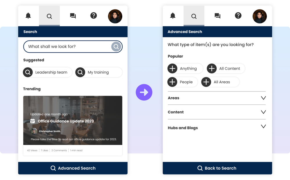 Intranet Search Engine Feature - Oak Engage