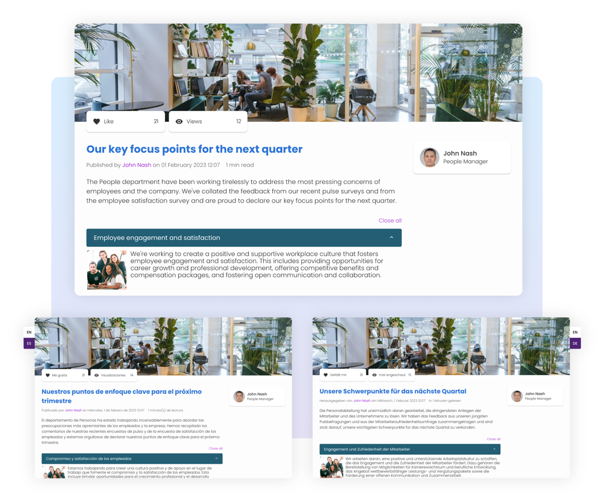 Intranet Translate Feature - Oak Engage | Oak Engage